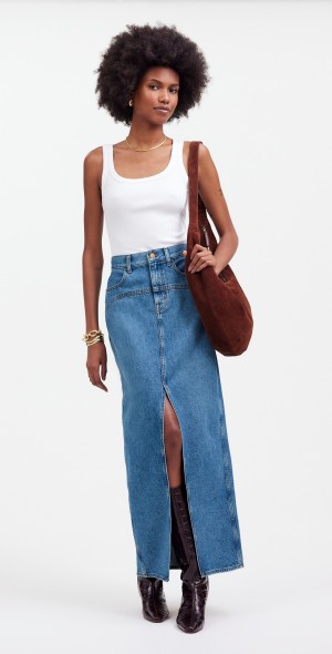 Madewell - Denim Western Maxi Skirt in Emario Wash