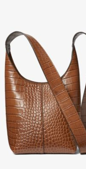 Michael Kors - Dede Mini Crocodile Embossed Leather Hobo Bag