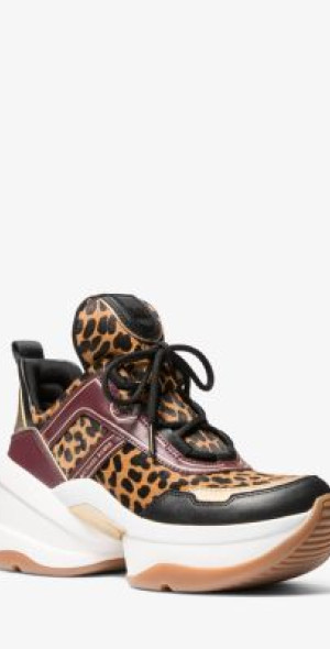 Michael Kors - Olympia Leopard Print Calf Hair Trainer