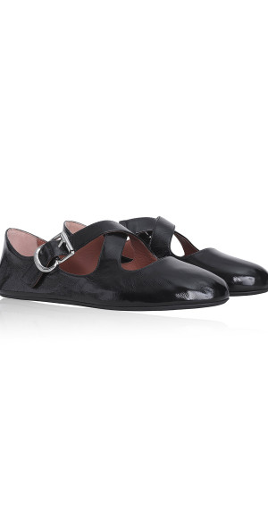 ALAÏA - - Criss-Cross Patent Leather Ballet Flats - Black - IT 37 ...