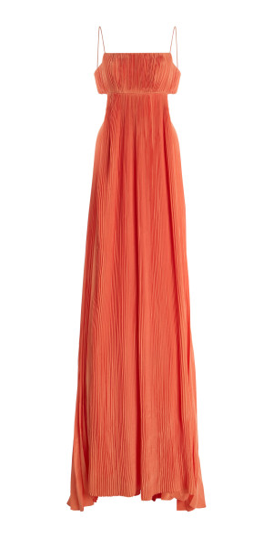 Alexis - - Varranza Cutout Plisse Maxi Dress - Orange - XS
