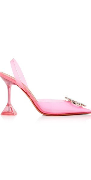 Amina Muaddi - - Begum PVC Slingback Pumps - Pink - IT 38 - Moda Operandi