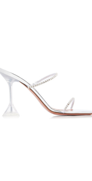Amina Muaddi - - Gilda Crystal-Embellished PVC Sandals - Clear - IT 39 ...