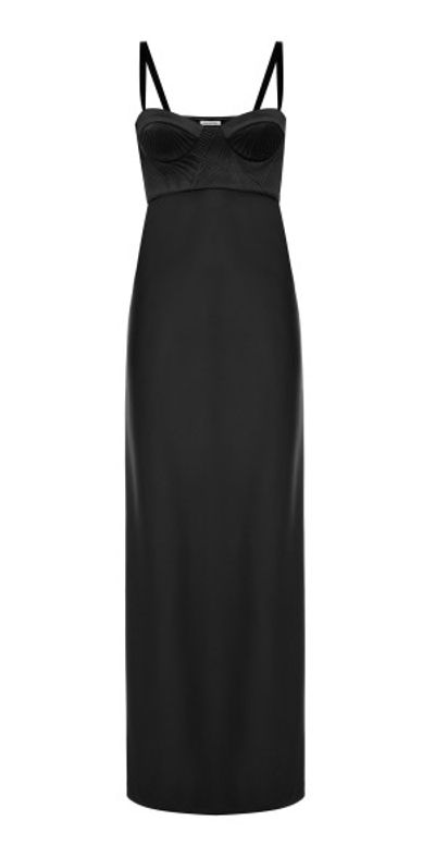 Anna October - - Violette Bustier Satin Maxi Dress - Black - XL