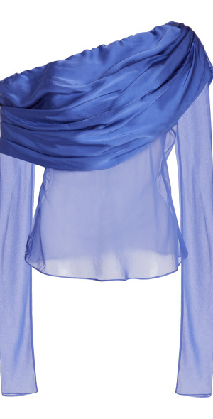 Christopher Esber - - Draped Silk Top - Blue - AU 14 - Only At Moda ...