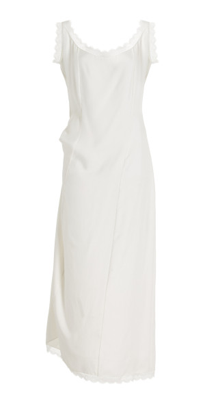 COLLEEN ALLEN - - Lace Trimmed Silk Dress - White - S