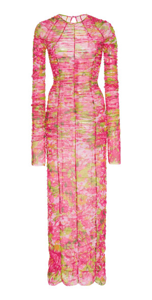 Del Core - - Ruched Tulle Midi Dress - Pink - IT 40 - Moda Operandi