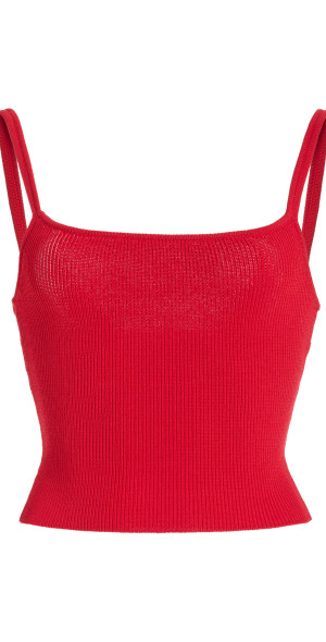ELCE - - Exclusive Sol Ribbed-Knit Tank Top - Red - XS