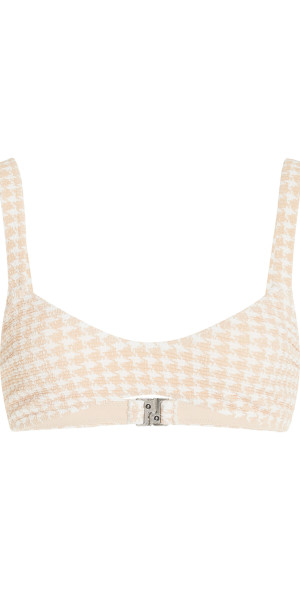 ELCE - - Freya Scooped Houndstooth Bikini Top - Neutral - M
