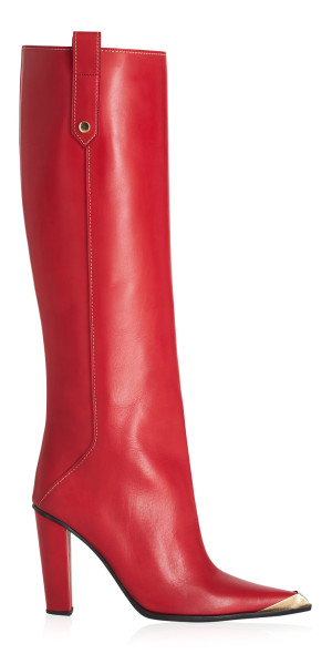 Etro - - Leather Knee-High Boots - Red - IT 37 - Moda Operandi