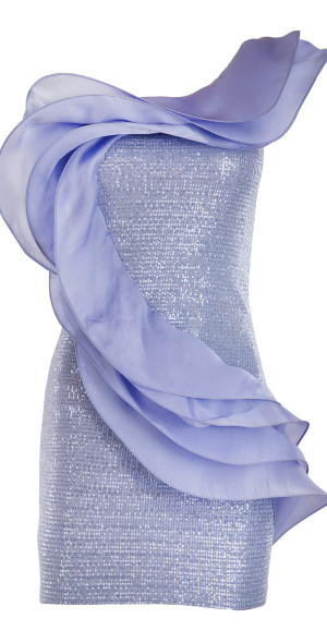 Gaurav Gupta - - Tidal Wave Ruffled Sequined Mini Dress - Purple - US ...