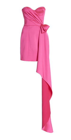 Halpern - - Exclusive Draped Satin Bustier Mini Dress - Pink - FR 40 ...