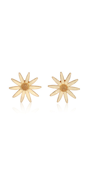 Heaven Mayhem - - Garden Gold-Plated Enamel Earrings - Pink - OS ...