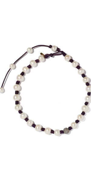 Joie DiGiovanni - - Diamond-Accented Pearl And Leather Necklace - White ...
