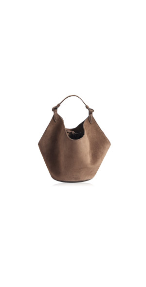 Khaite - - Mini Lotus Suede Tote Bag - Brown - OS - Moda Operandi