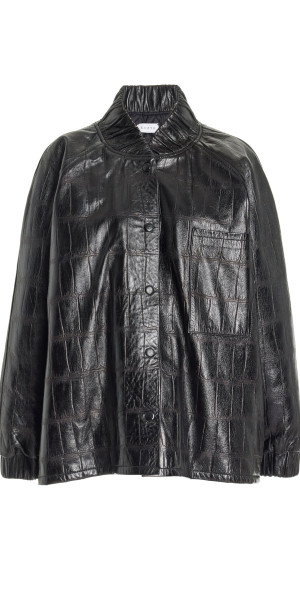 Kuzyk - - The Miles Embossed Leather Bomber Jacket - Black - S - Moda ...