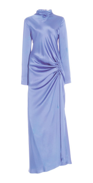LAPOINTE - - Exclusive Ruched Satin Maxi Dress - Purple - US 4 - Moda ...