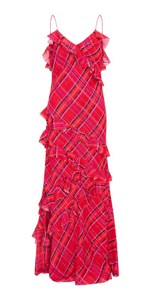 LoveShackFancy - - Rialto Ruffled Silk-Blend Maxi Dress - Red - US 2
