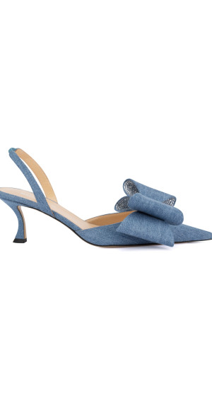Mach & Mach - - ‘Le Cadeau’ Denim Slingbacks - Blue - IT 38 - Moda Operandi