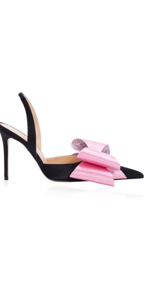Mach & Mach - - Le Cadeau Satin Slingback Pumps - Black - IT 39 - Moda Operandi