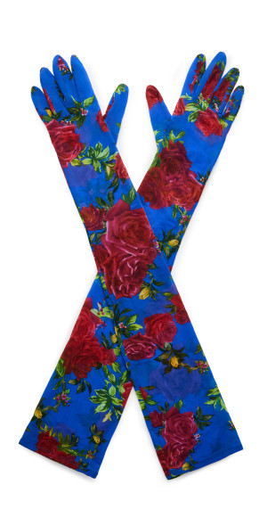 Magda Butrym - - Printed Long Gloves - Blue - OS