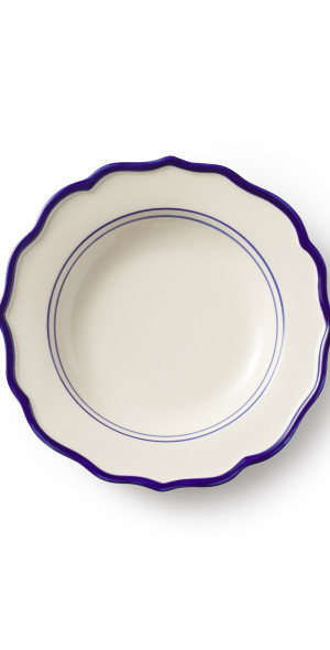 Maison Madison - - Jane Hand-Painted Ceramic Pasta Plate - Navy - Moda ...