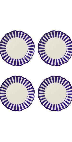 Maison Madison - - Riviera Set-Of-Four Ceramic Dinner Plates - Blue ...