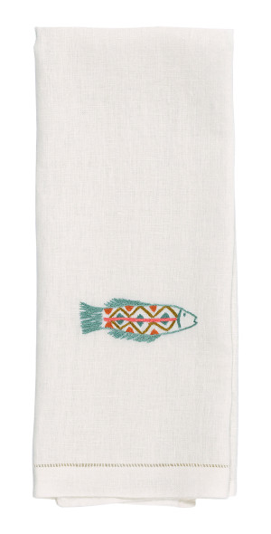MALAIKA - - Set-Of-Two; Tilapia Guest Towel - Blue - Moda Operandi