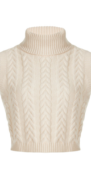 Max Mara - - Oscuro Cropped Cable-Knit Wool-Cashmere Vest - Ivory - L ...