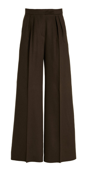 Max Mara - - Werther Camelwool Trousers - Olive - US 10 - Moda Operandi