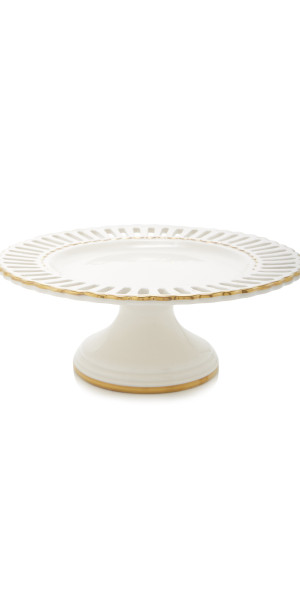 Moda Domus - - Balconata Creamware Cake Stand - Gold - Moda Operandi