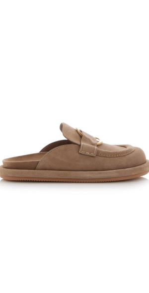 Moncler - - Bell Suede Mules - Tan - IT 39 - Moda Operandi