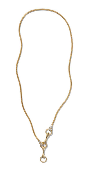 Nak Armstrong - - Baton & Snake 18K Yellow Gold Diamond Chain Necklace ...