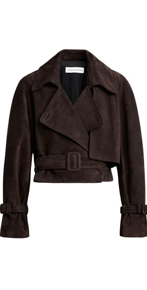Nour Hammour - - Hatti Suede Cropped Jacket - Brown - FR 36