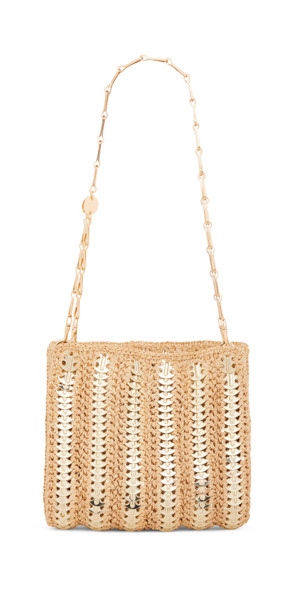 Rabanne - - Large Woven Raffia Shoulder Bag - Neutral - OS - Moda Operandi