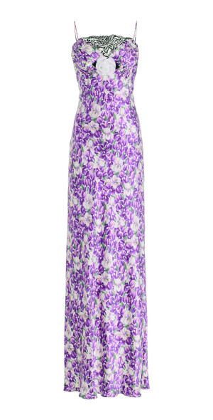 Rodarte - - Lace-Trimmed Ruched Silk Satin Midi Dress - Purple - US 8 ...