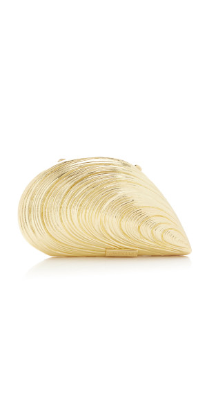 SIMKHAI - - Bridget Mini Oyster Shell Clutch - Gold - OS - Moda Operandi