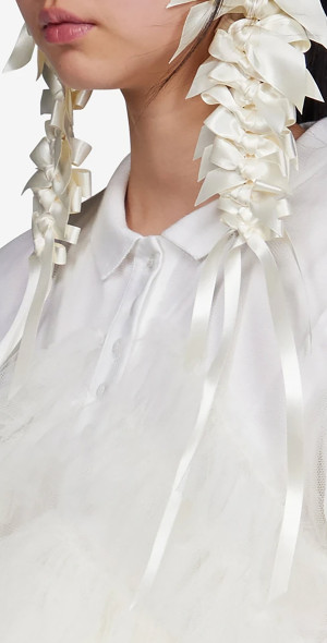 Simone Rocha - - Long Rosette Satin Bow Earrings - White - OS - Only At ...