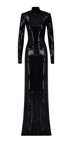 The New Arrivals Ilkyaz Ozel - - Donyale Open Back Sequin Maxi Dress - Black - FR 34 - Only At ...