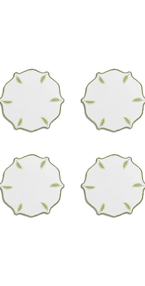 Tiffany & Co. - - Set-of-Four Wisteria Embroidered Linen Coasters - Multi