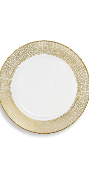 Tiffany & Co. - - T True Porcelain Dinner Plate - Gold