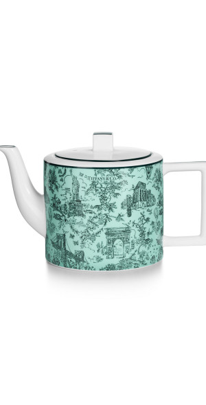 Tiffany & Co. - - Toile Bone China Coffee Pot - Blue