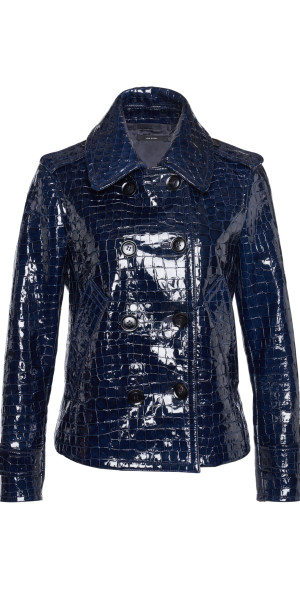 Tom Ford - - Croc-Embossed Leather Jacket - Navy - IT 50 - Only At Moda ...