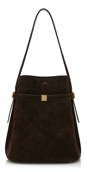 Toteme - - Belted Suede Bucket Bag - Brown - OS