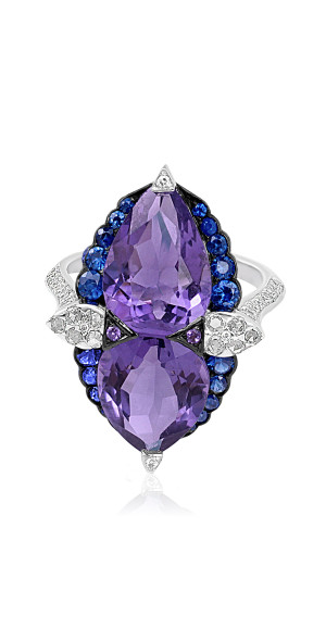 VAK - - 18k White Gold Arch of Heaven Ring with Amethyst - Purple - US ...