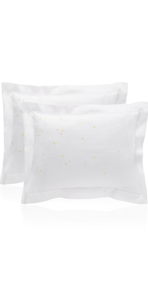 Vis-A-Vis Paris - - Les Pois Embroidered Satin Boudoir - Yellow - Moda ...