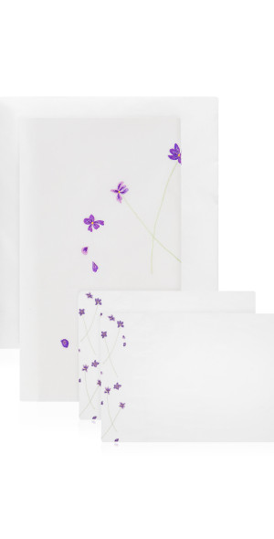 Vis-A-Vis Paris - - Violettes Set ( Fitted; Topsheet; and 2 pillowcases ...