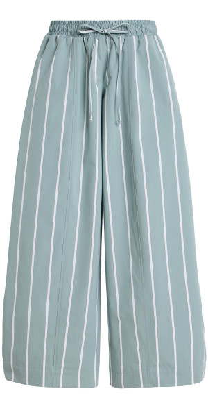 YAITTE - - Exclusive Riviera Soller Striped Cotton Pants - Stripe - XS
