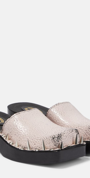 Acne Studios - Embellished suede clogs