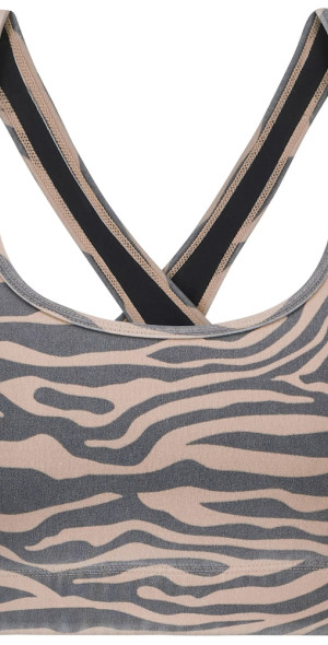 Adam Selman Sport - Cross-Back zebra-print sports bra